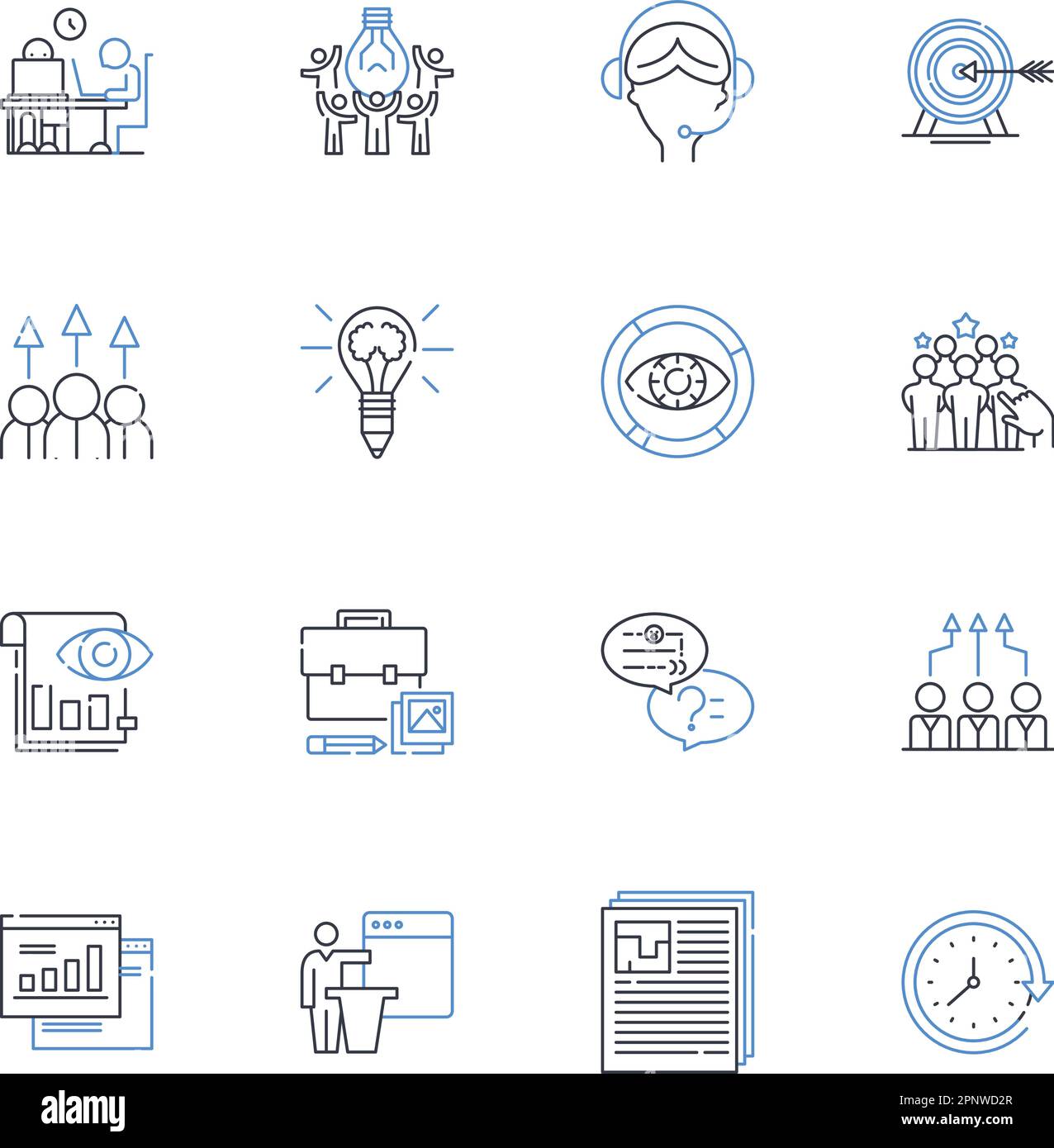 Shared Collaboration Line Icons Collection Cooperation Synergy Partnership Alliance Unity