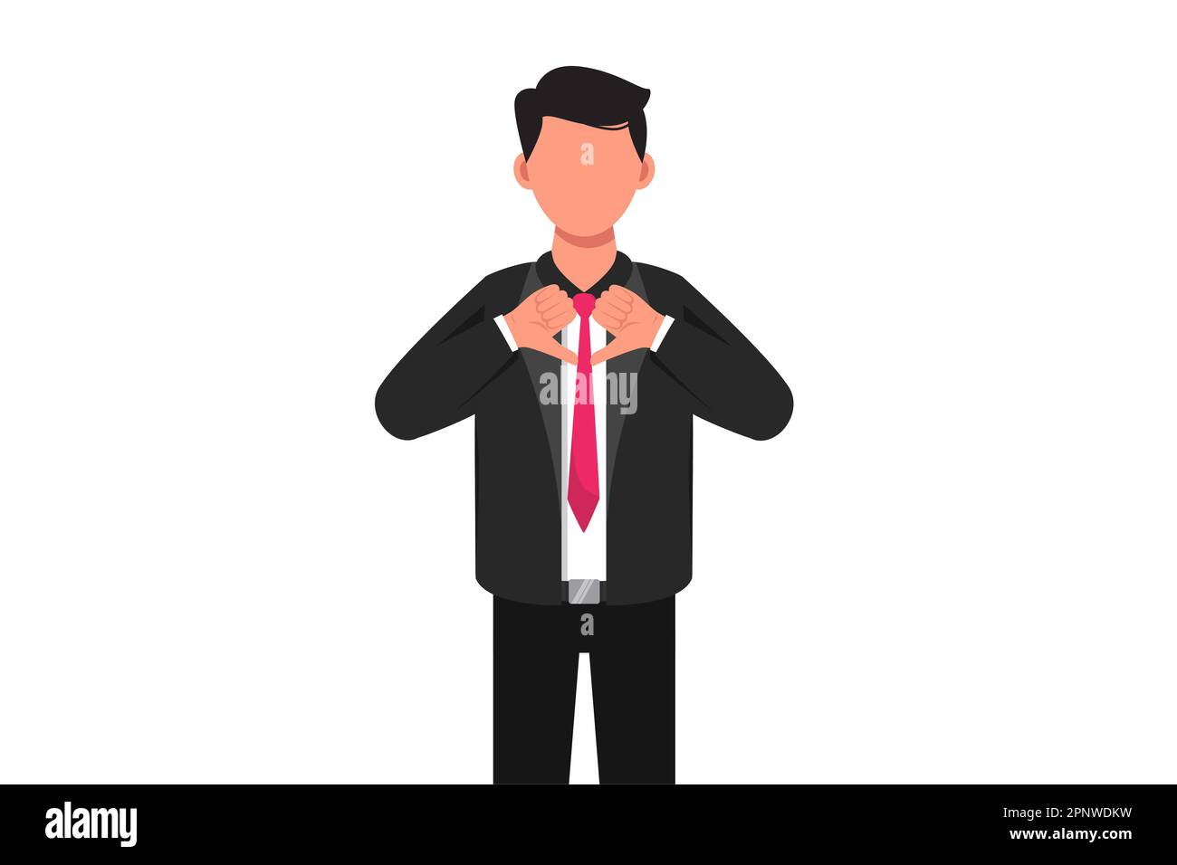 Business flat cartoon style drawing frustrated businessman showing ...