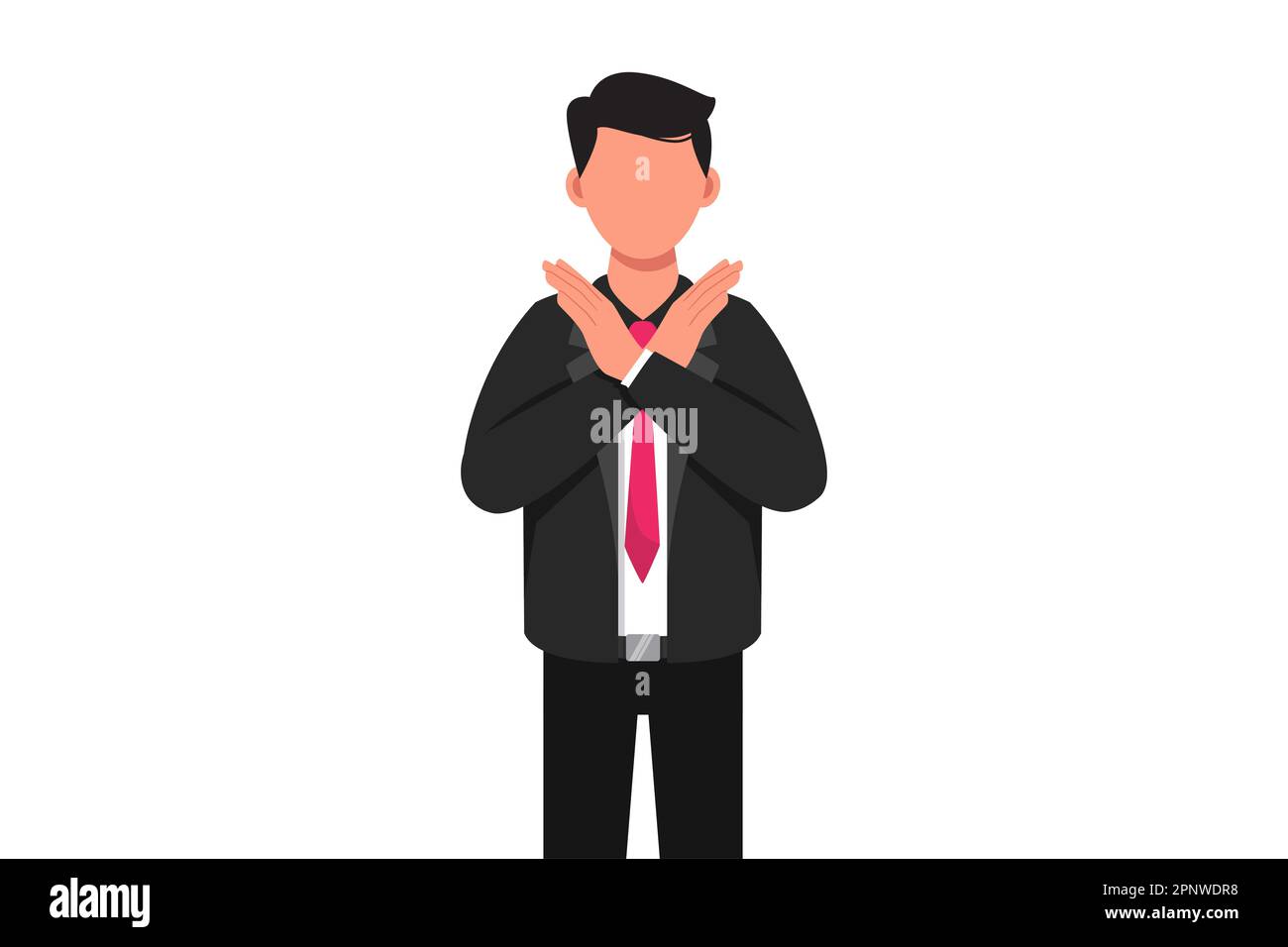 Business design drawing standing businessman with crossing arm and ...