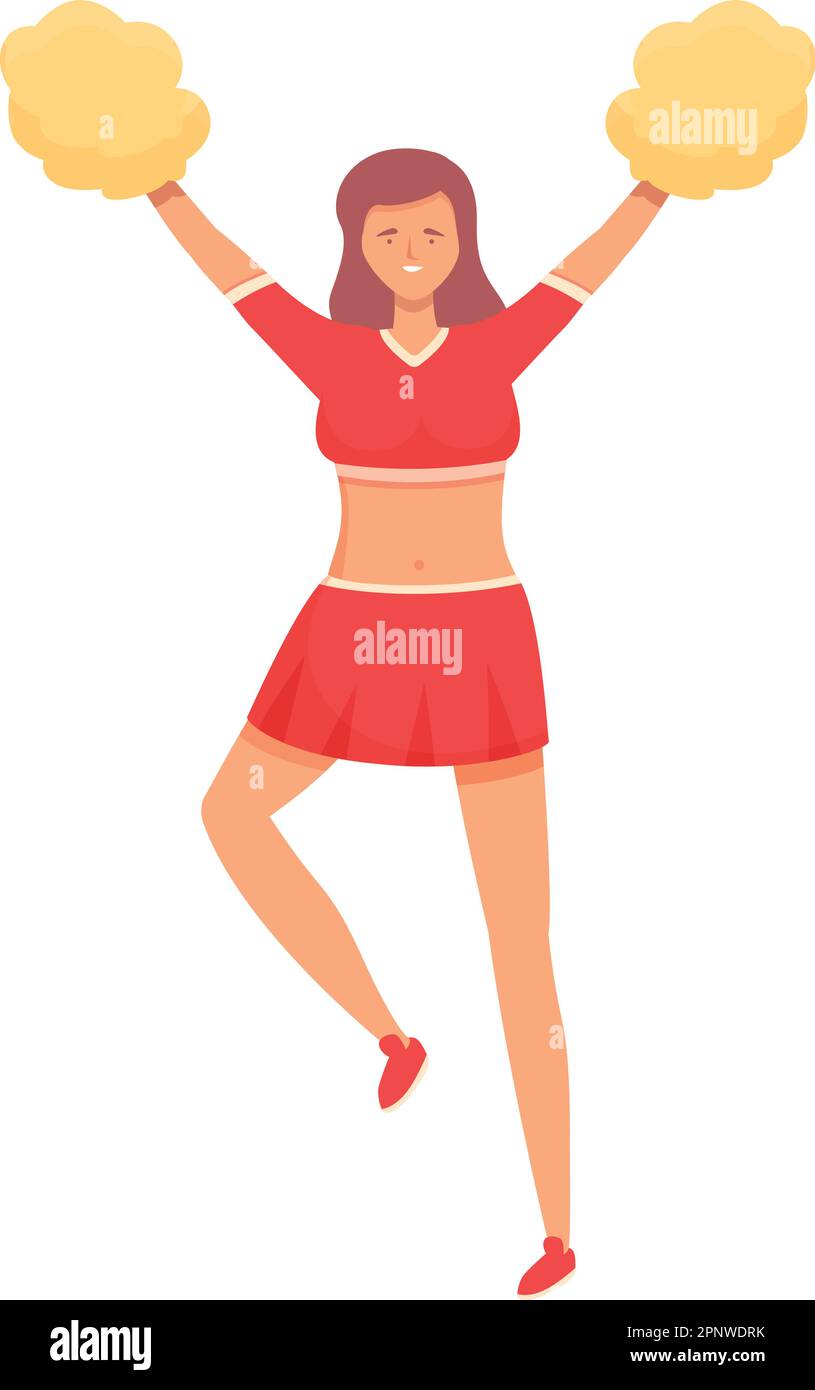 Dance girl icon cartoon vector. Pom cheer leader. Energetic team Stock ...