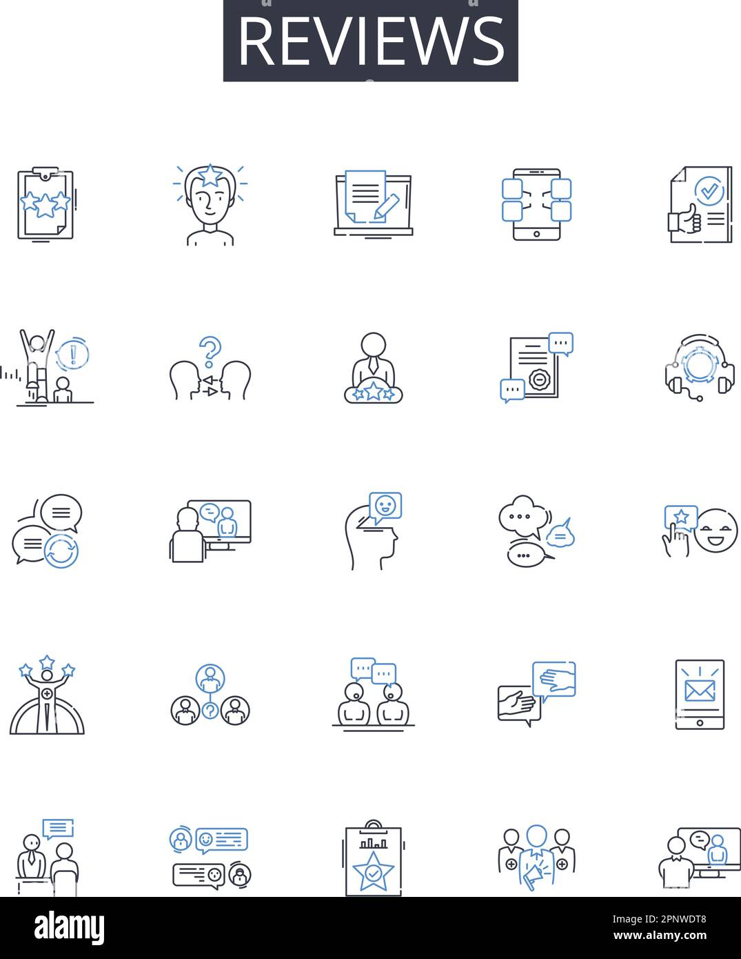 Reviews line icons collection. Feedback, Opinions, Assessments ...