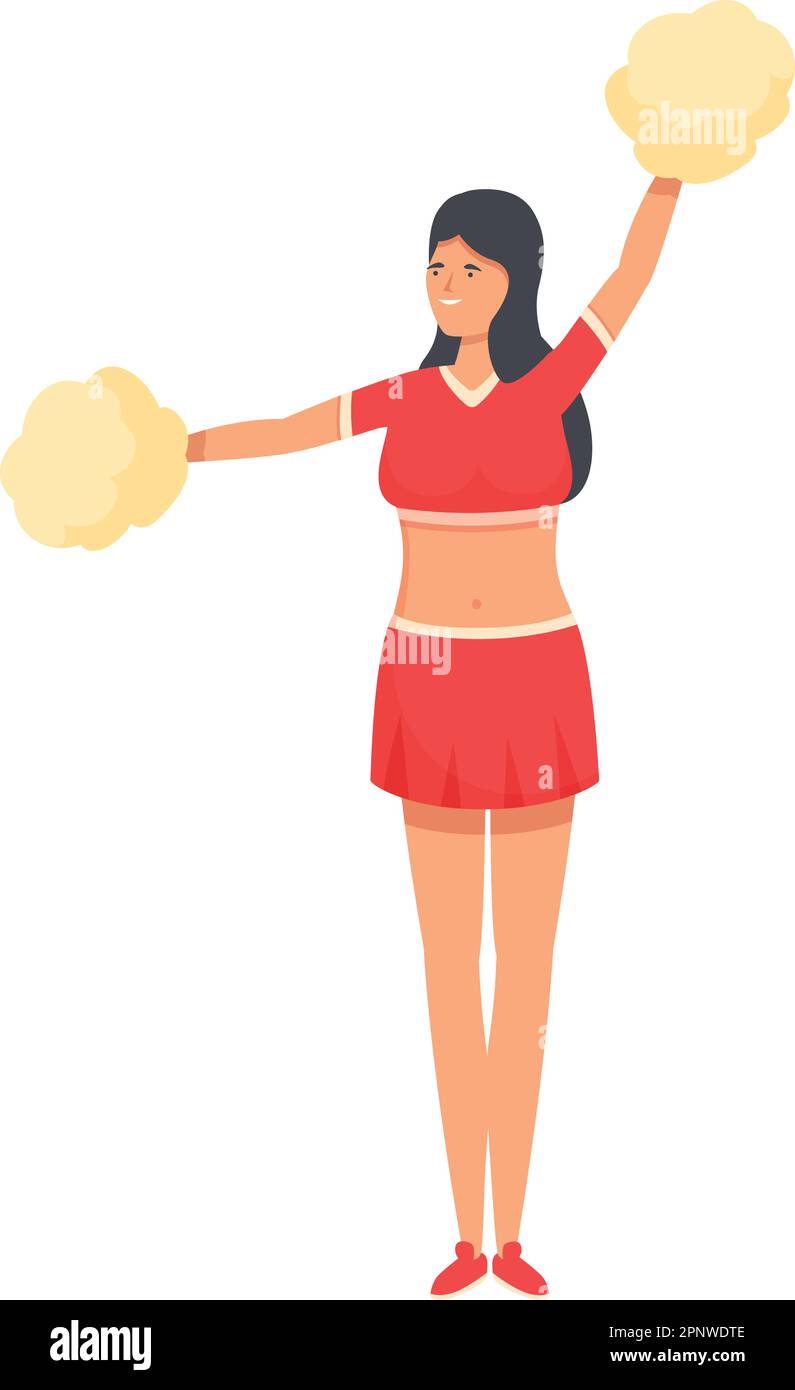 Team female icon cartoon vector. Cheer girl. Woman football Stock ...