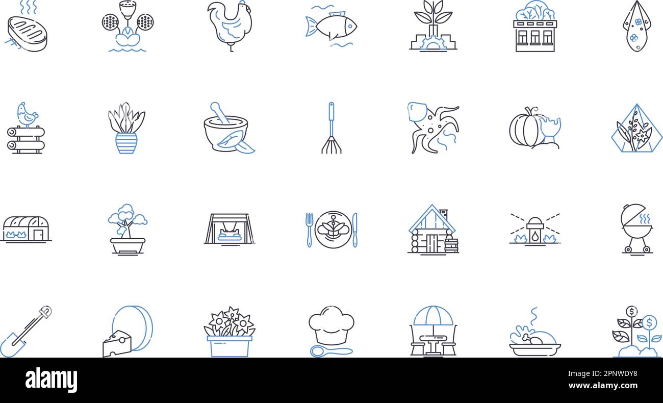 Farm-to-table line icons collection. Fresh, Organic, Local, Sustainable ...