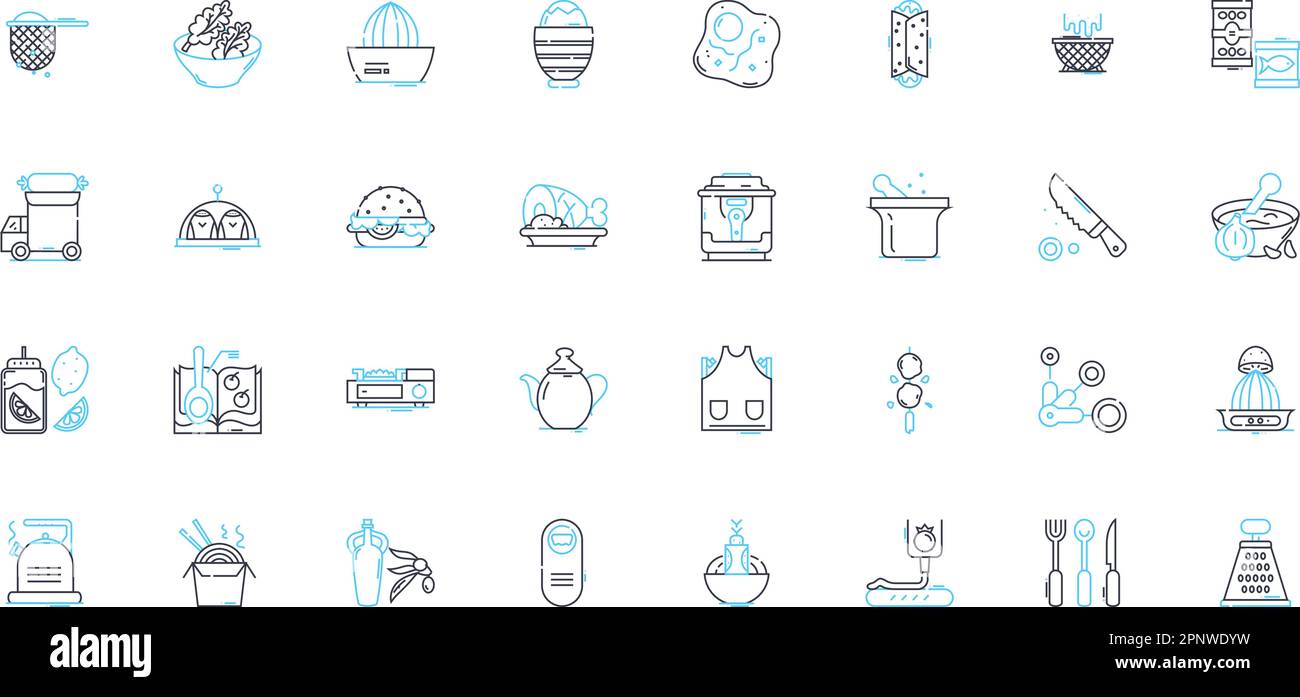 Homestyle cooking linear icons set. Comfort, Nostalgia, Hearty ...