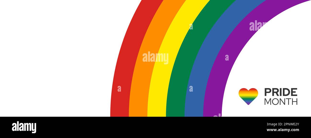 Pride month banner background with copy space. Rainbow, Heart shape and ...