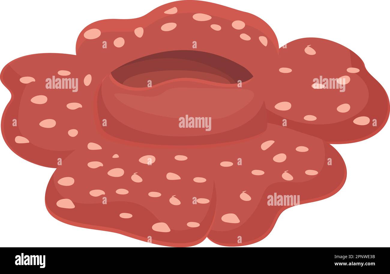 Red asia plant icon cartoon vector. Floral jungle. Asian petals Stock ...