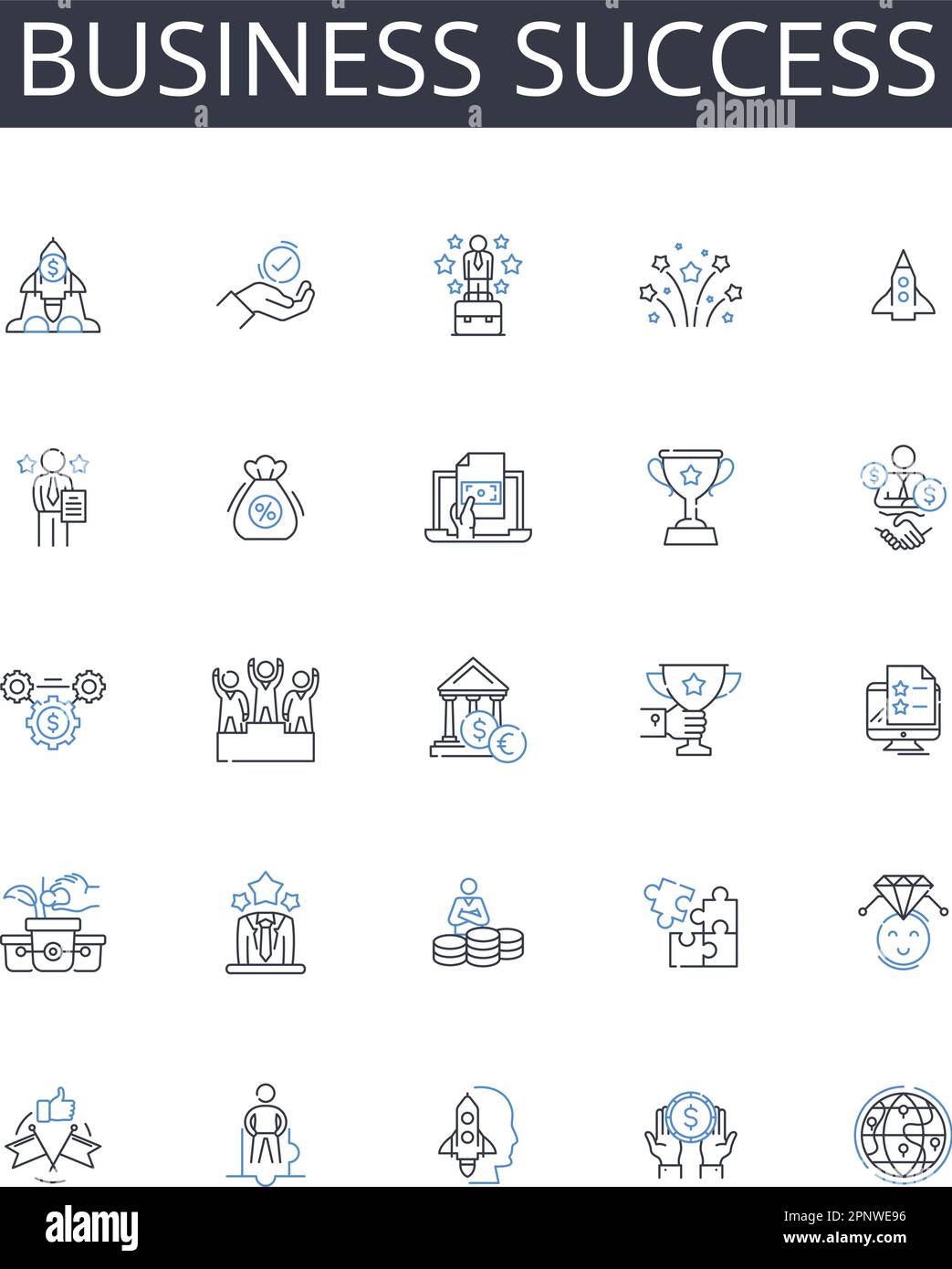 Business success line icons collection. Economic growth, Career ... Business success line icons collection. Economic growth, Career ...