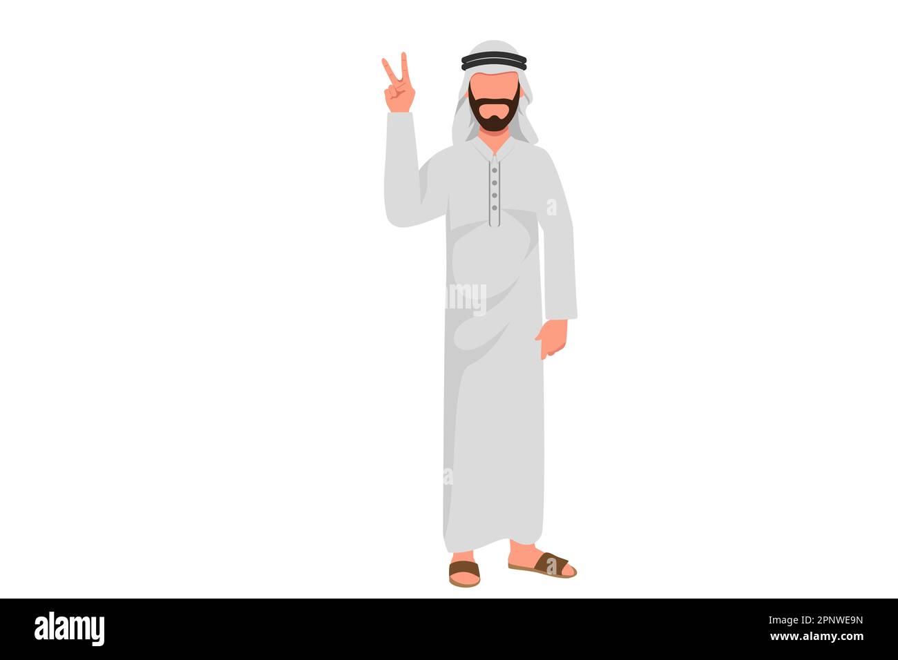 Cartoon man making peace sign Cut Out Stock Images & Pictures - Alamy