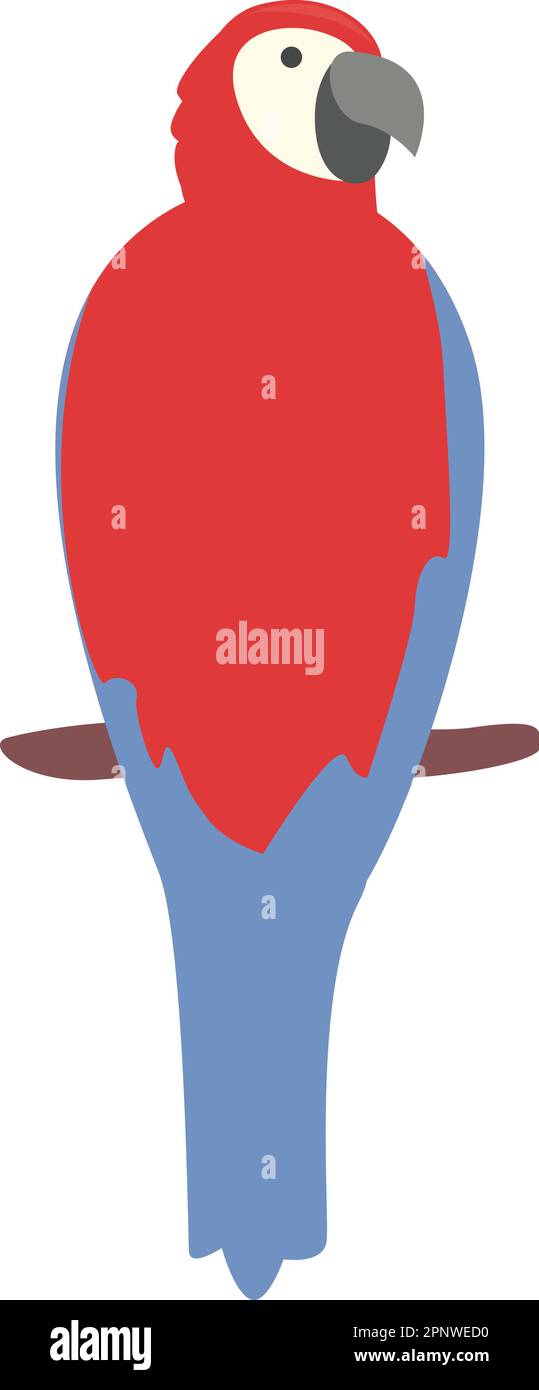 Macaw on tree icon cartoon vector. Bird parrot. Nature jungle Stock ...