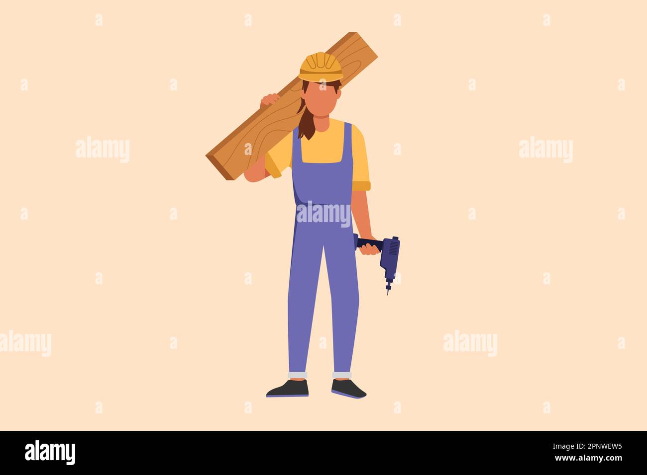 Female carpenter woman cartoon character hi-res stock photography and ...