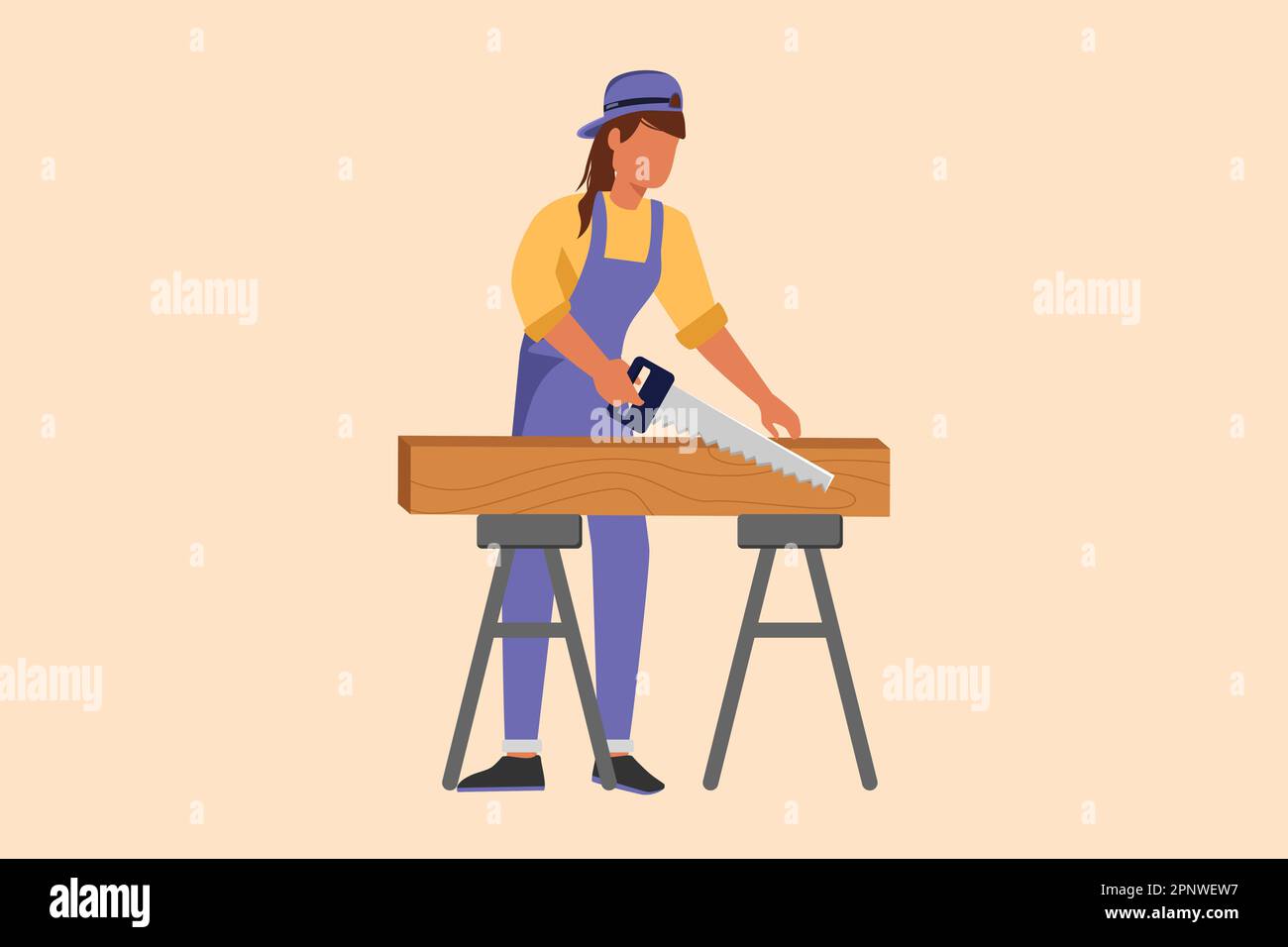 Female carpenter woman cartoon character hi-res stock photography and ...