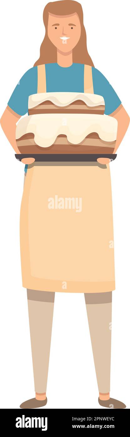 Cake cook woman icon cartoon vector. Family food. Dinner meal Stock ...