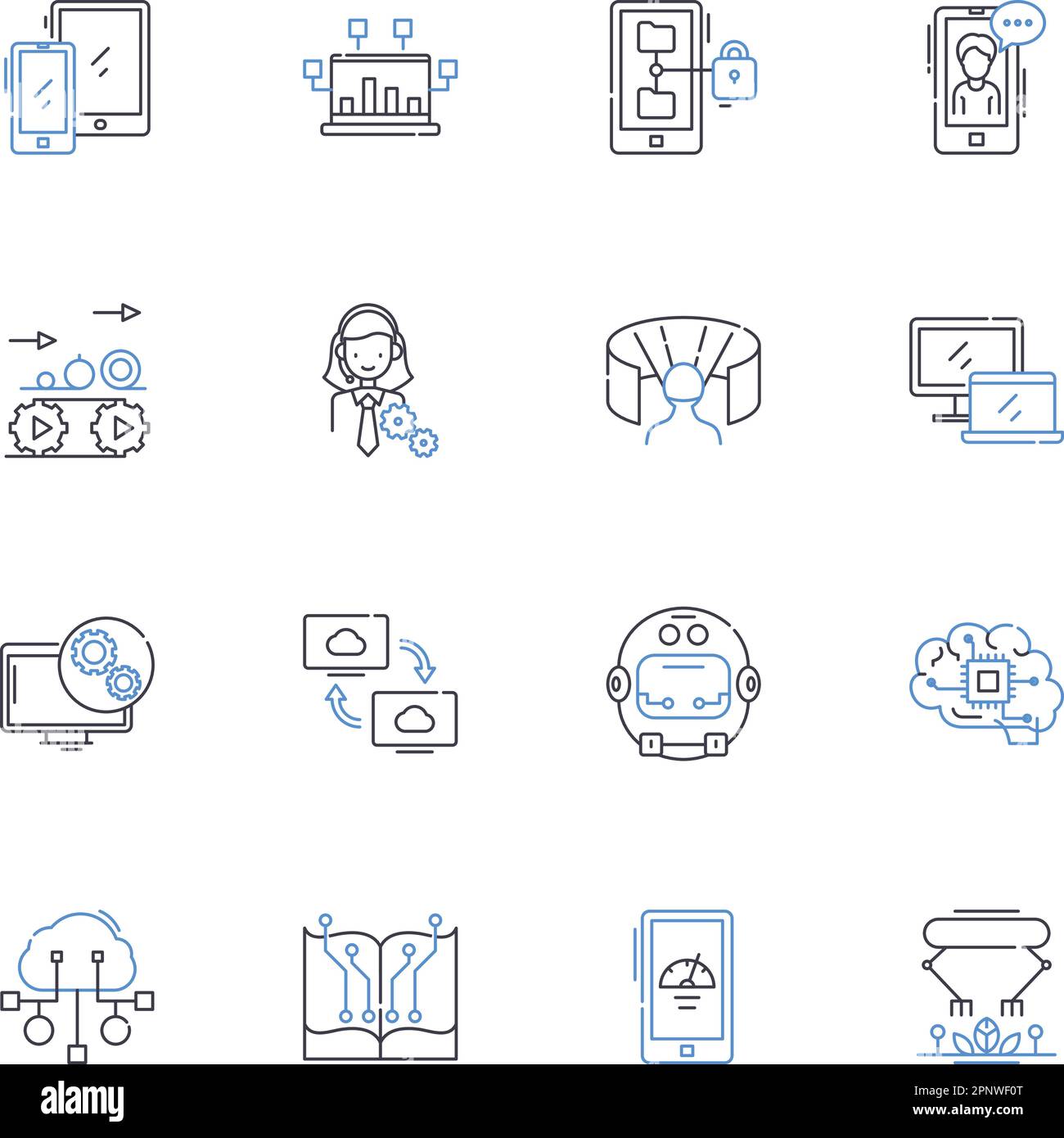 Supply customer line icons collection. Sourcing, Distribution, Logistics, Fulfillment, Inventory ...