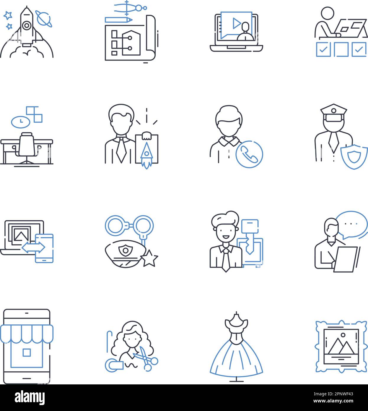 Online Specialist line icons collection. E-commerce, Digital marketing ...