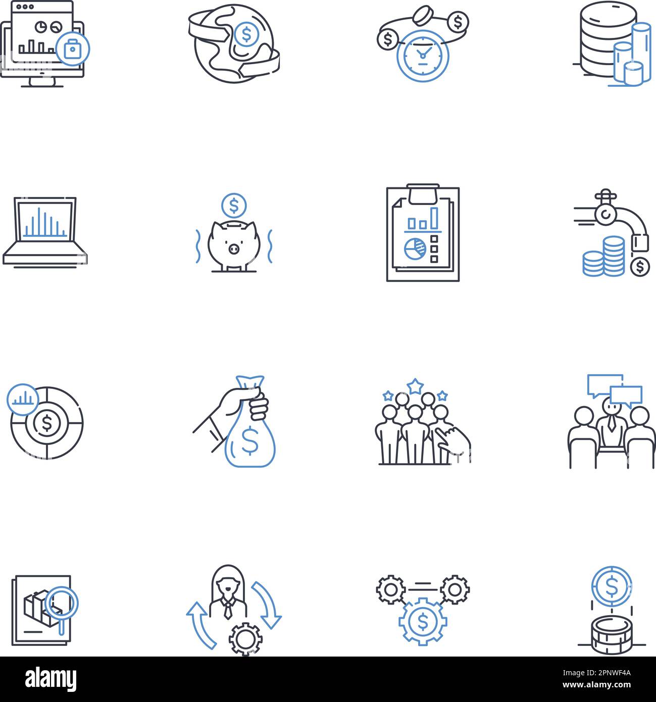 Gross domestic product line icons collection. Economy, Growth ...