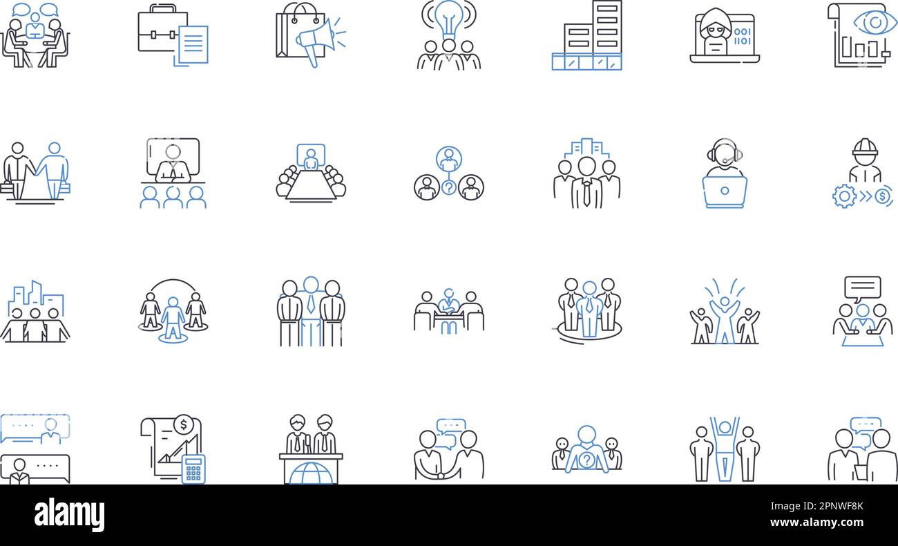 Dealership nerk line icons collection. Sales, Service, Financing ...