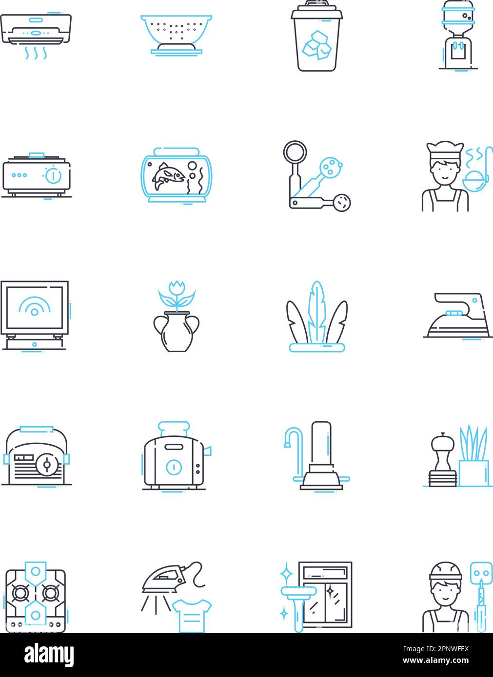 Domicile linear icons set. Residency, Home, Abode, Dwelling, Habitat ...