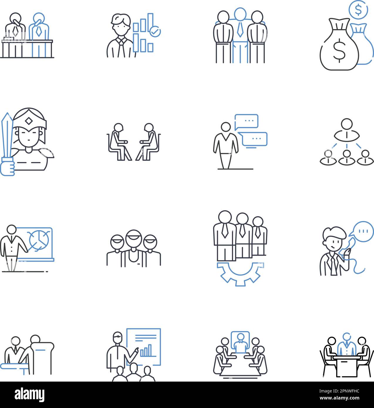 Skillset line icons collection. Adaptability, Analytical, Attention-to ...