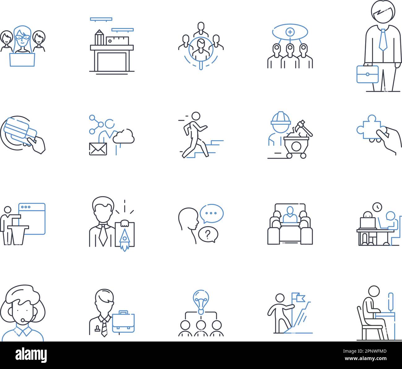 Information Technology Line Icons Collection Cybersecurity Programming Cloud Automation