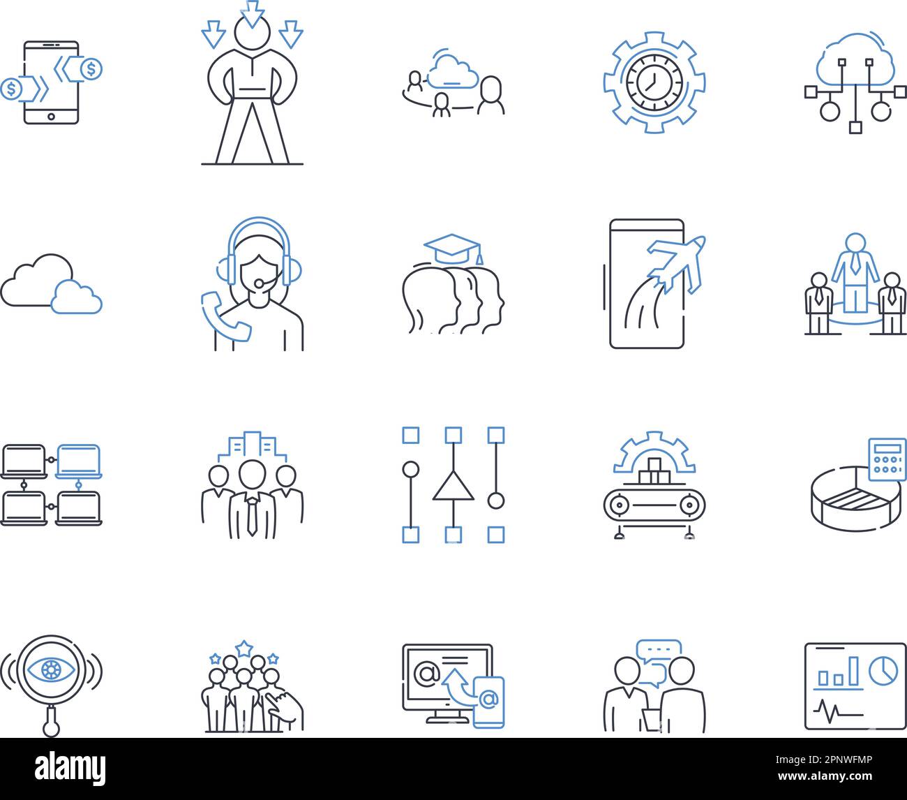 Association Line Icons Collection Unity Group Community Alliance