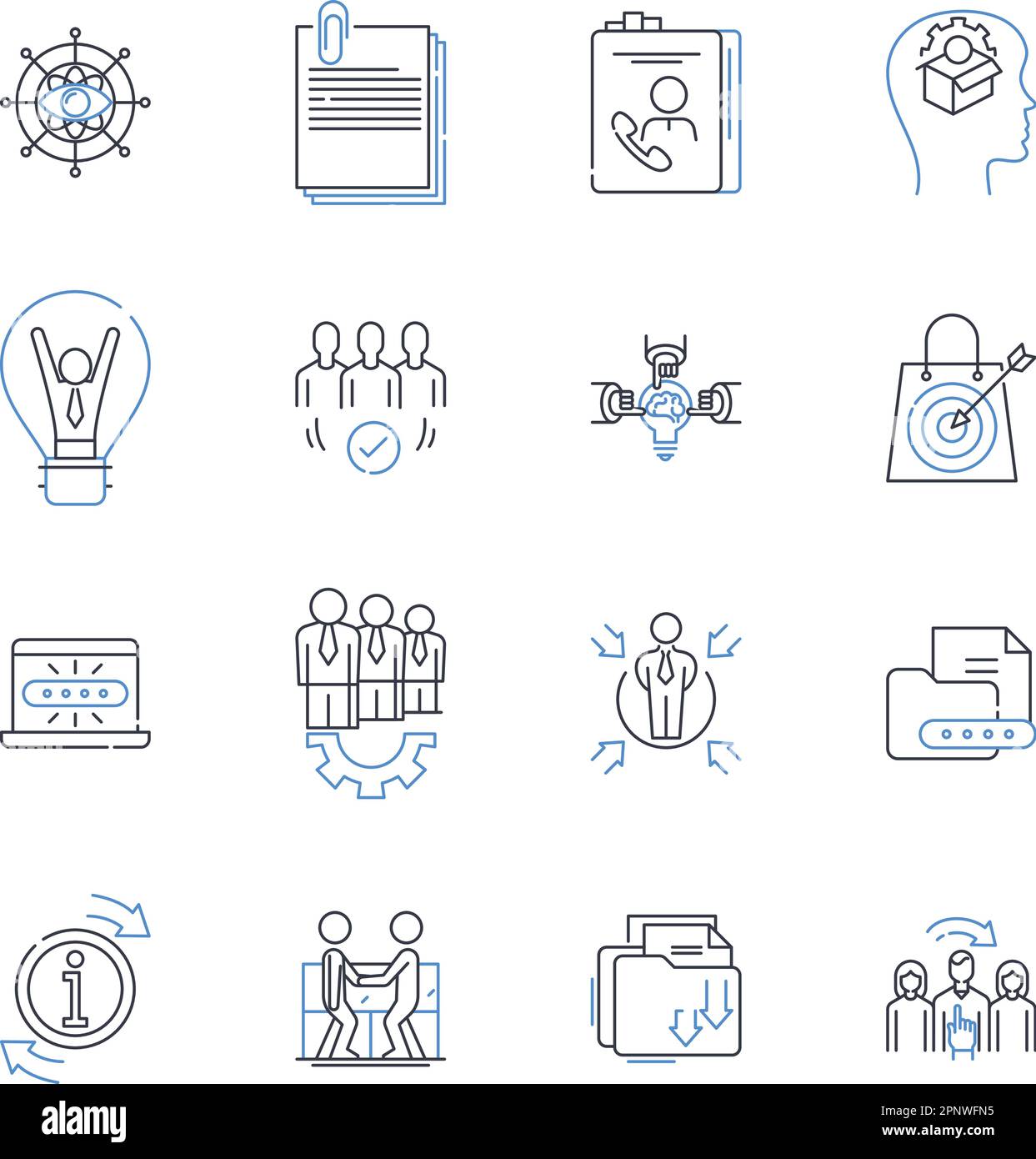 Business associations line icons collection. Nerking, Collaboration ...