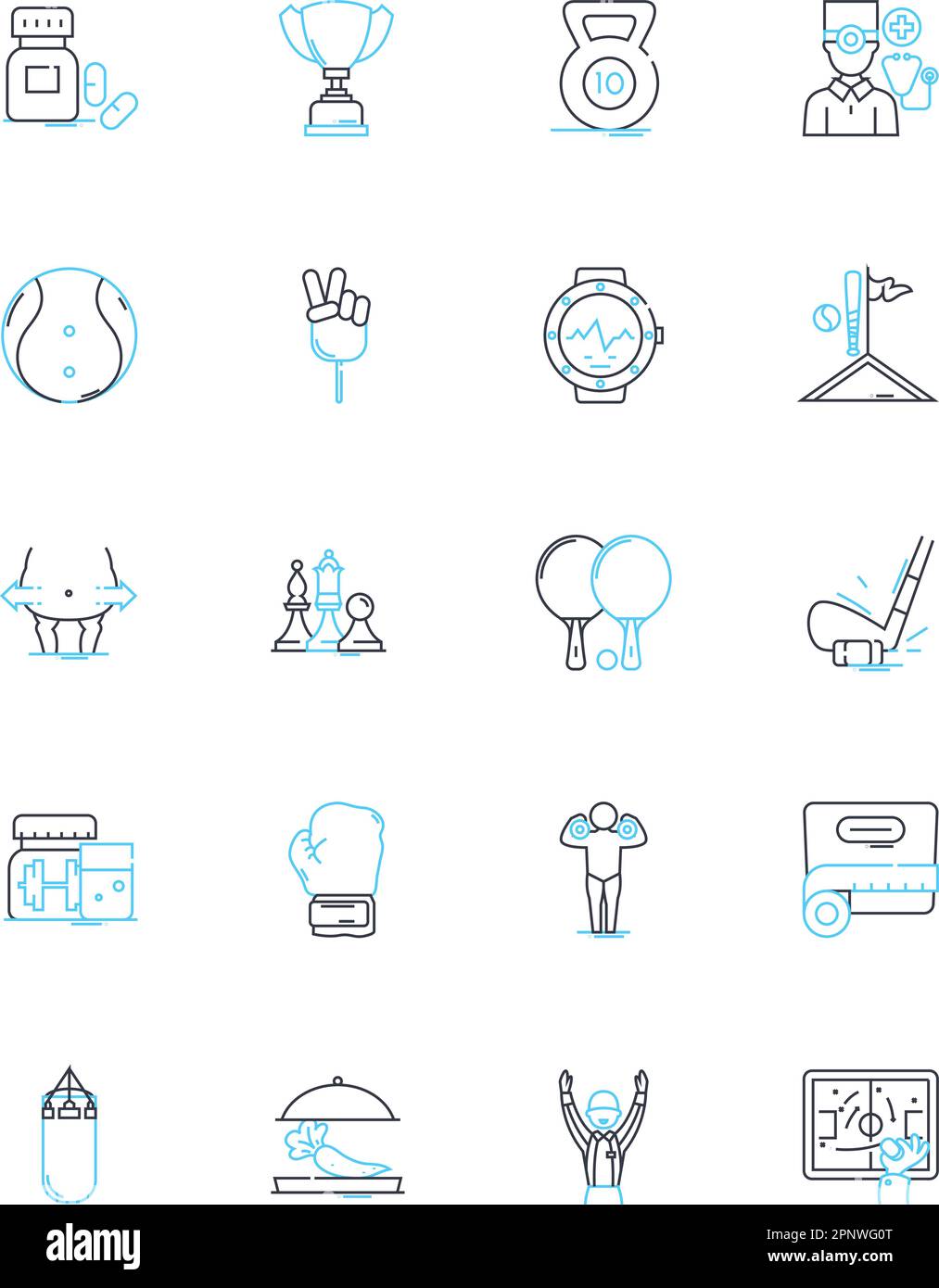 Balanced diet linear icons set. Nutrients, Healthy, Equilibrium ...