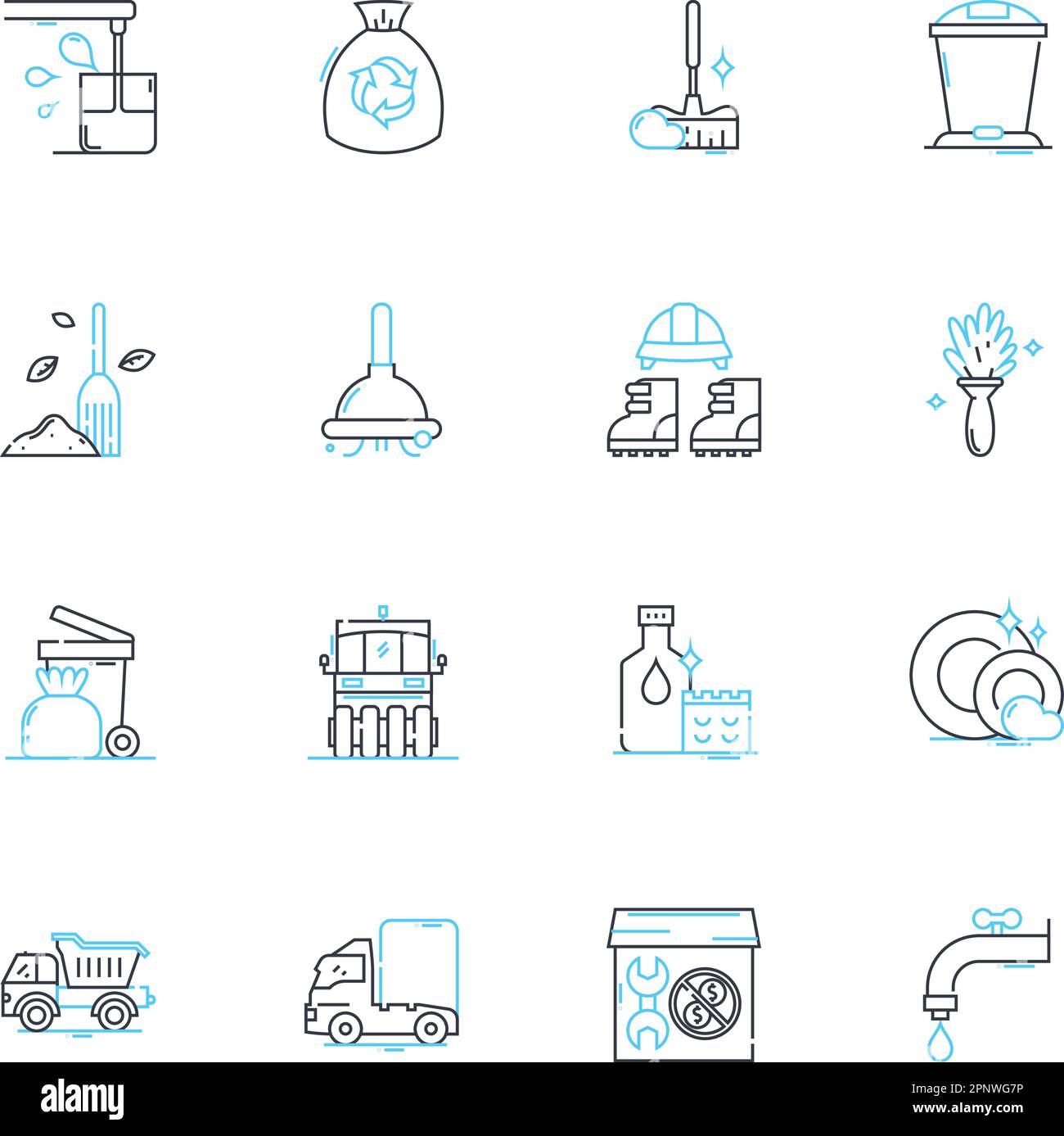 Spring cleaning linear icons set. Decluttering, Organizing, Refreshing ...