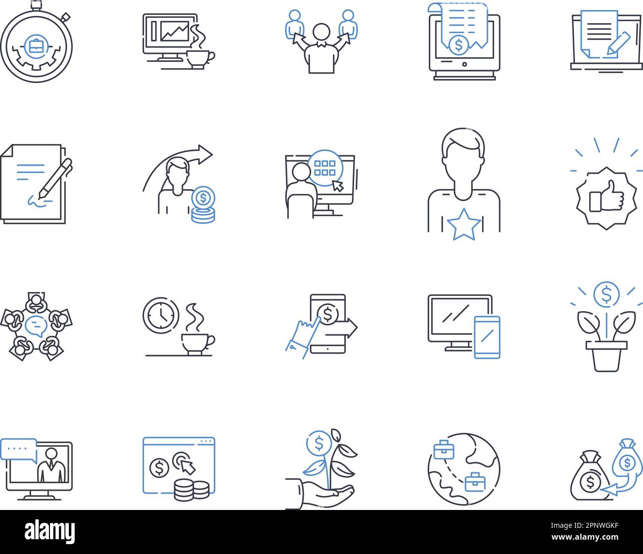 Establishment phase line icons collection. Inception, Foundation ...