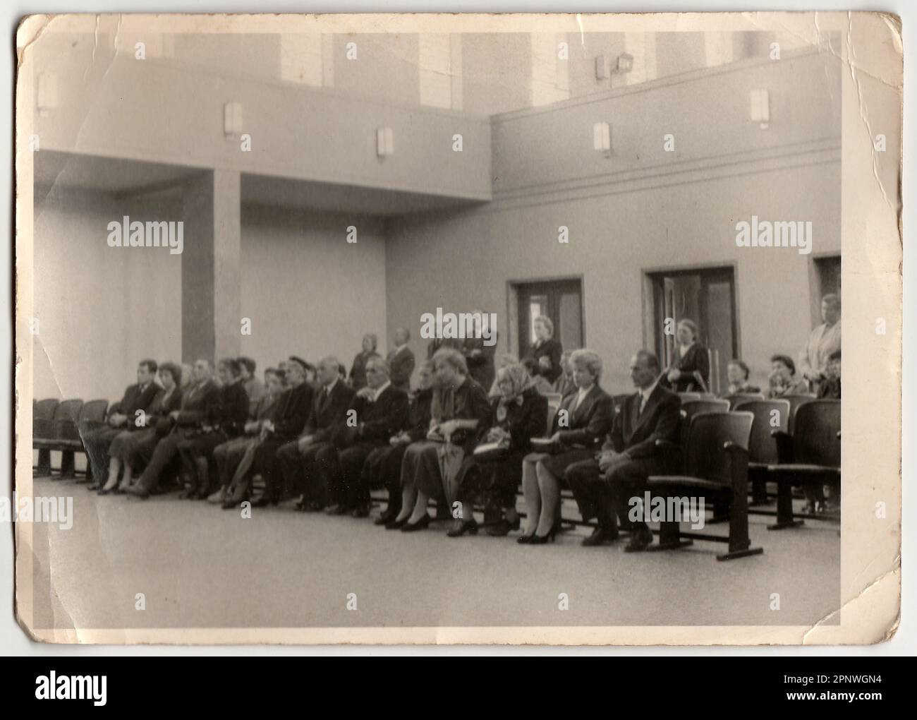 Vintage photo shows funeral service Stock Photo - Alamy