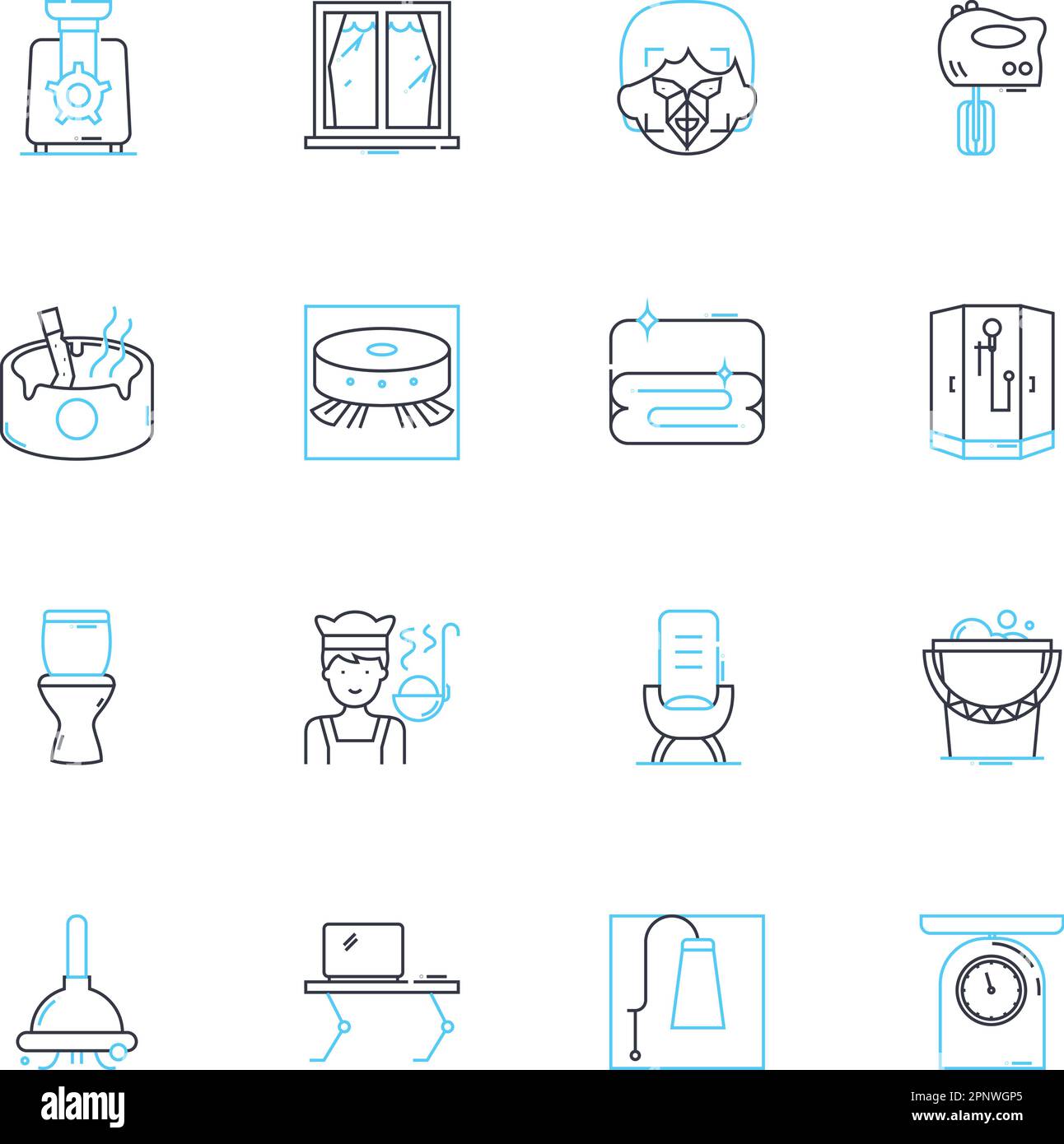 Chair linear icons set. Comfort, Style, Cushion, Modern, Swivel ...