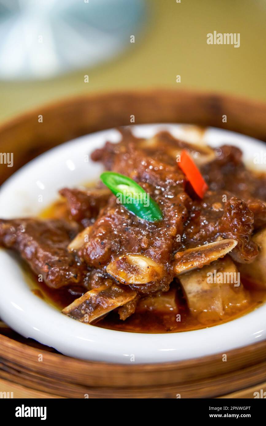 A delicious Cantonese-style dim sum for morning tea, steamed beef ribs ...