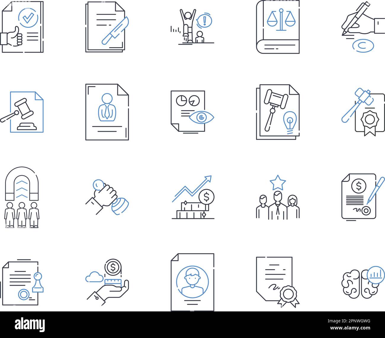 Employment world line icons collection. Career, Job, Workplace, Salary ...