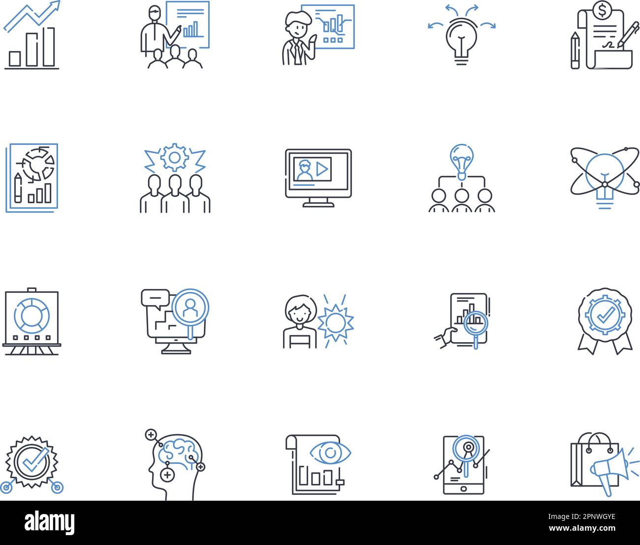 System Line Icons Collection Efficiency Innovation Automation Optimization Integration