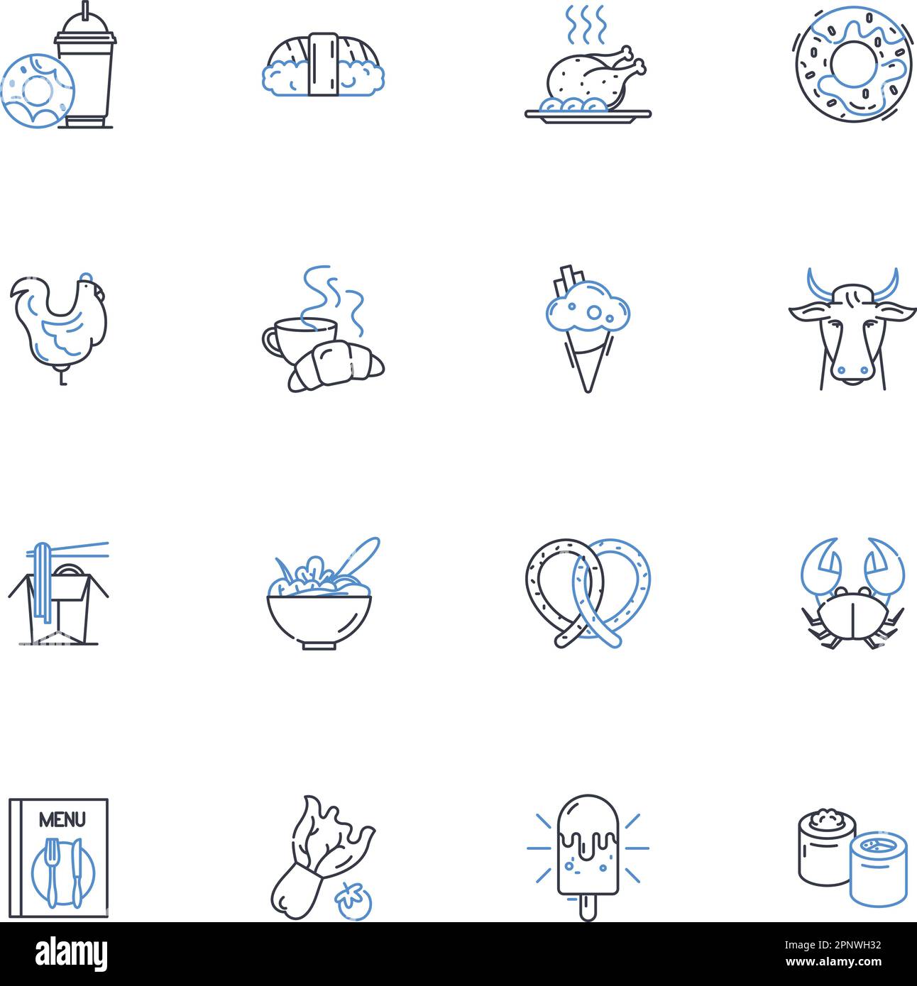 Comestibles line icons collection. Food, Cuisine, Nourishment, Edibles ...