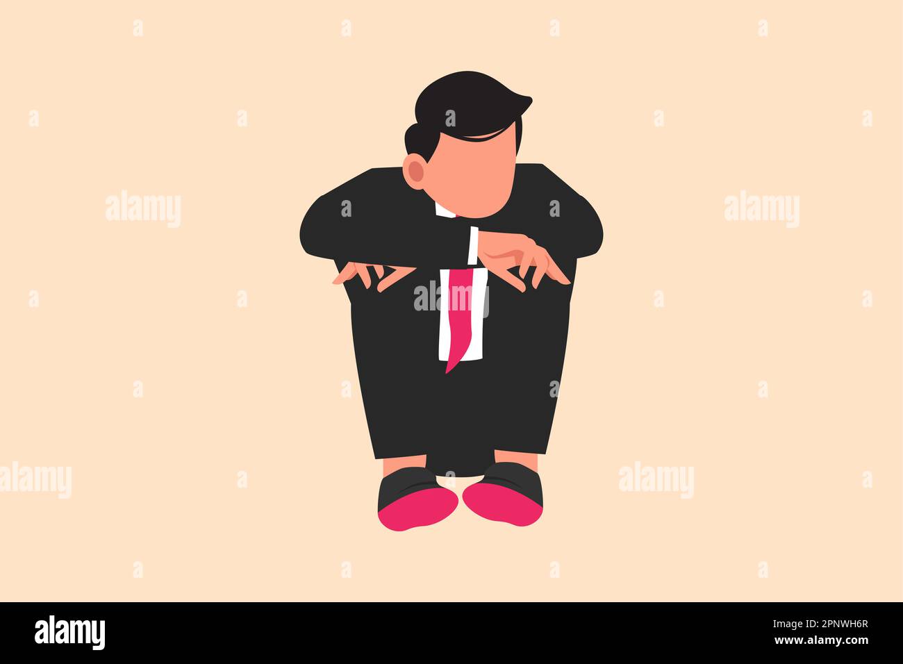 Business flat cartoon style drawing depressed businessman sadness ...