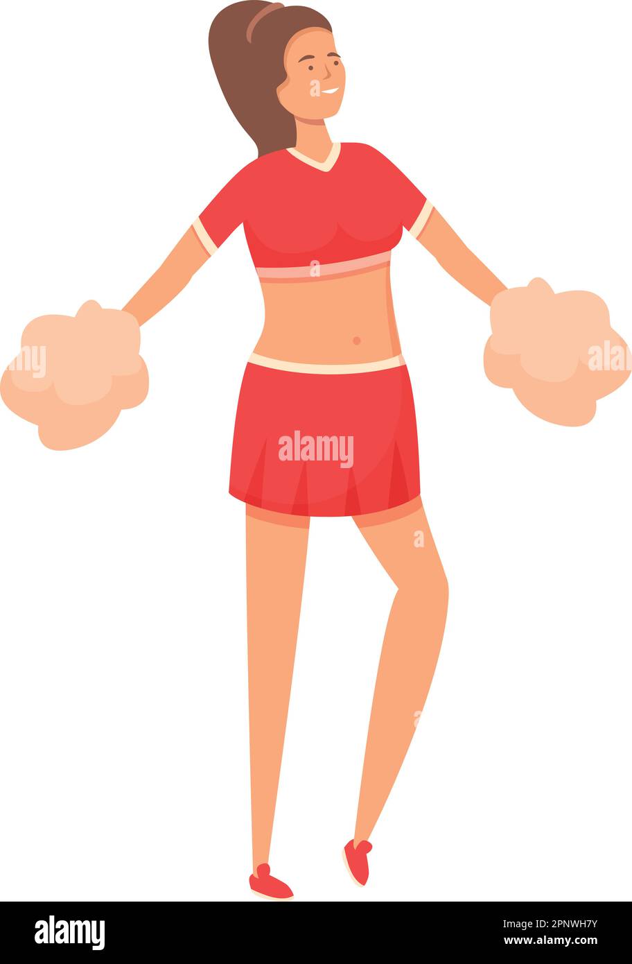 Team girl icon cartoon vector. Pom leader. Cheer dancer Stock Vector ...