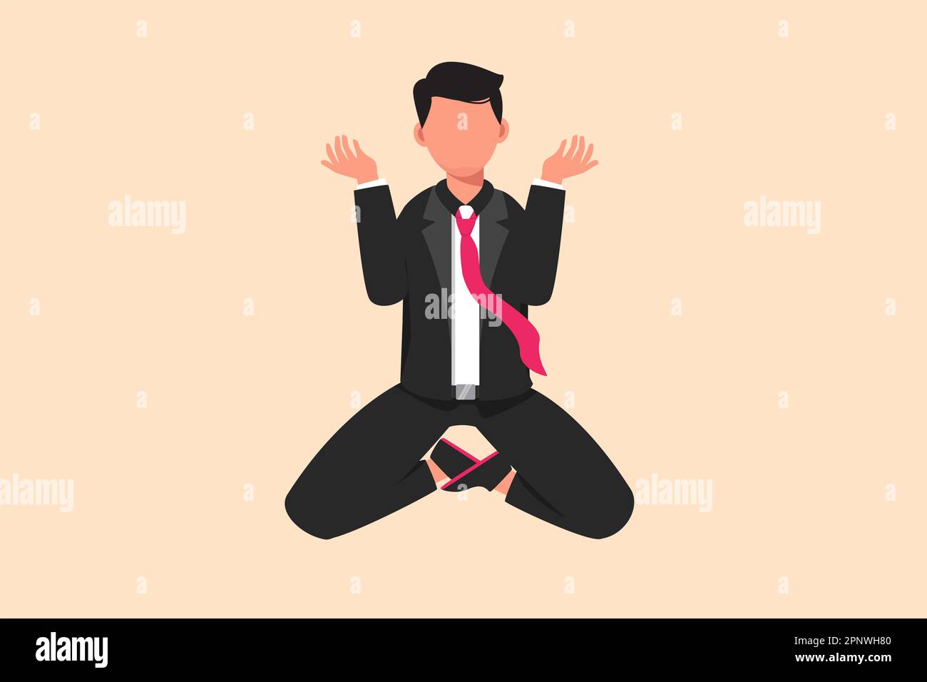 Business design drawing depressed businessman despair suffer grief ...