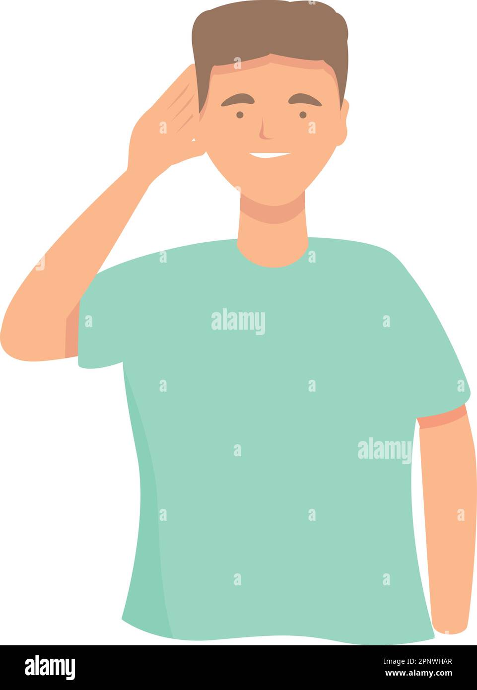 Man dont hear icon cartoon vector. People talk. Hello young Stock ...