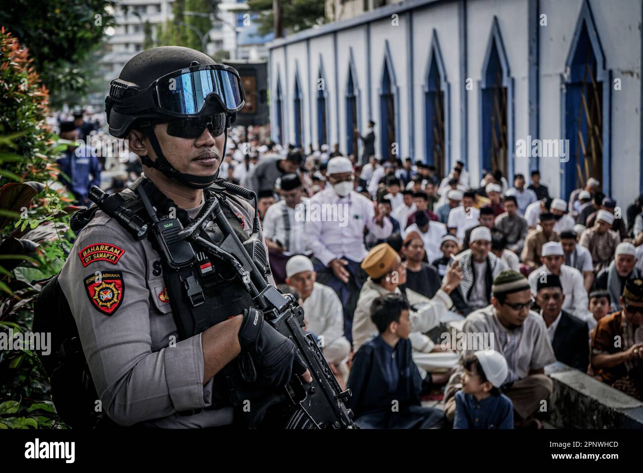 Makassar, South Sulawesi, Indonesia. 21st Apr, 2023. Police officers ...