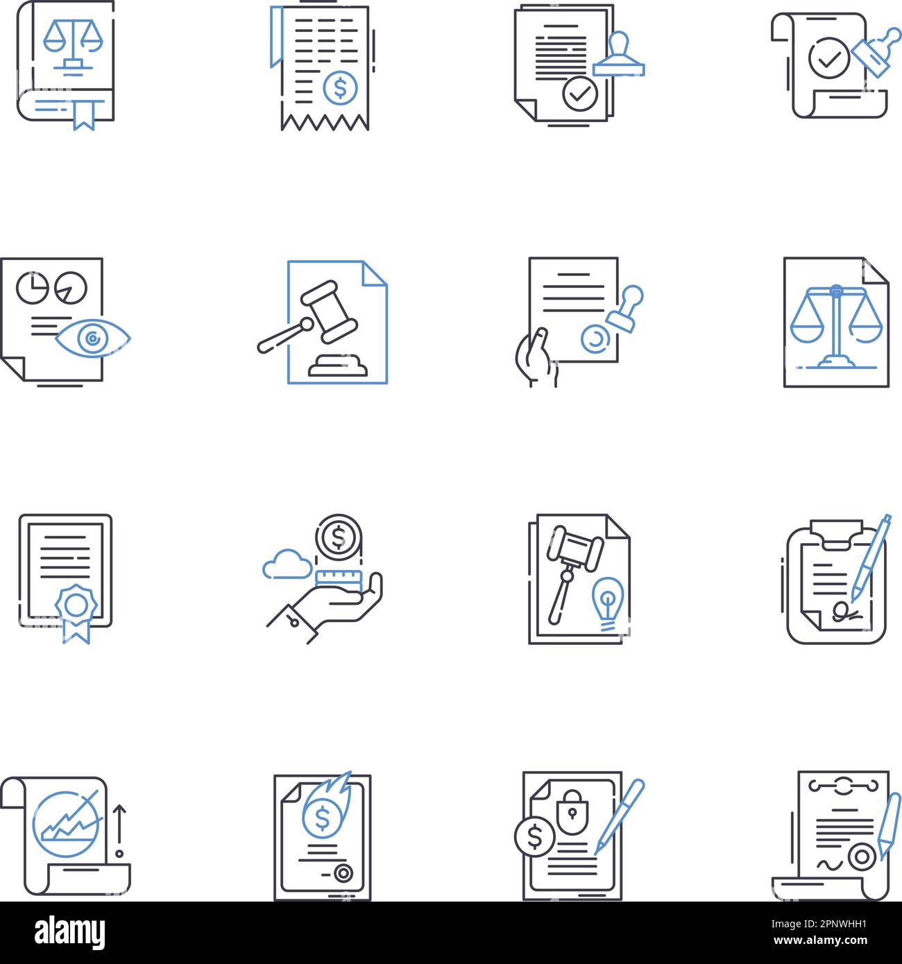 Arbitration line icons collection. Resolution, Mediation, Negotiation ...