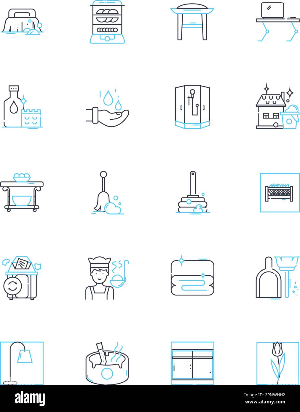 Dresser linear icons set. Furniture, Storage, Drawers, Mirror ...