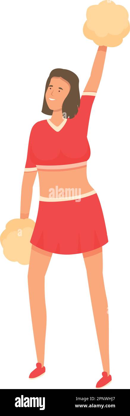 Sport girl icon cartoon vector. Pom cheer leader. Woman team Stock ...