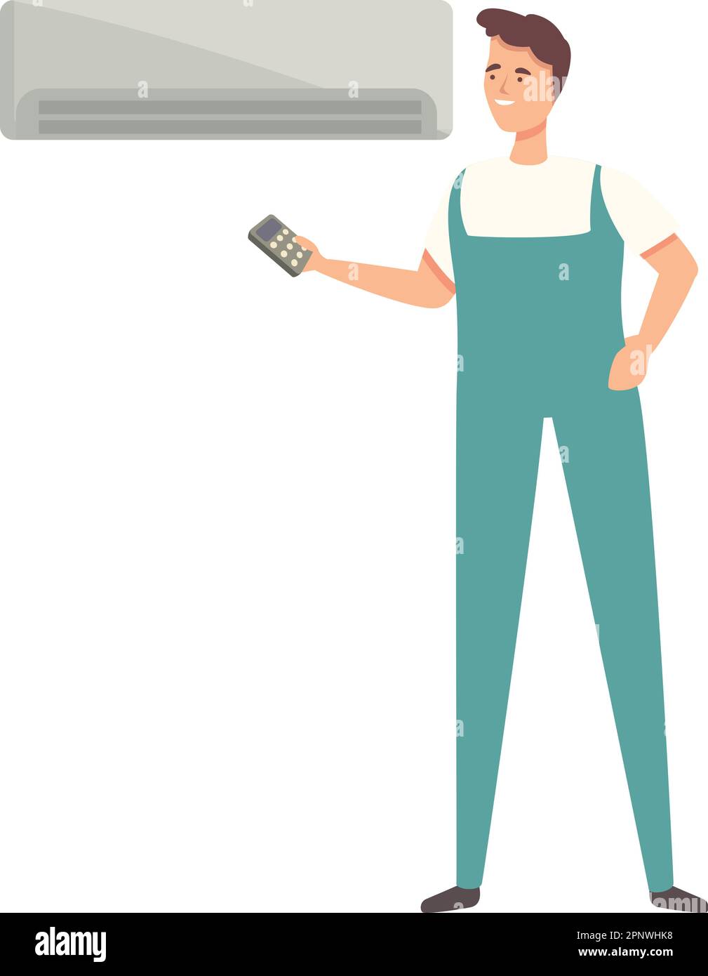 Air conditioner remote control icon cartoon vector. Repair house ...