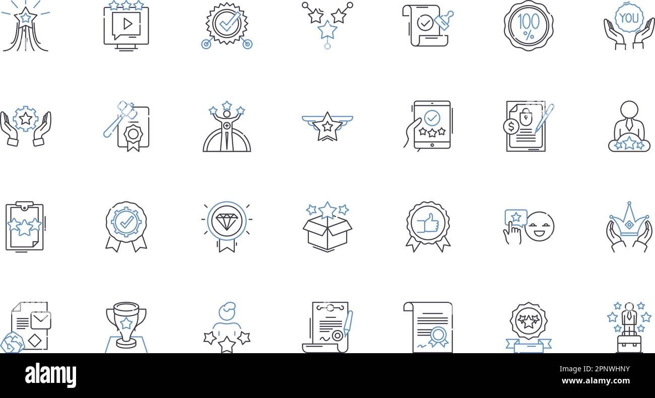 Achievements line icons collection. Success, Milests, Accomplishments ...