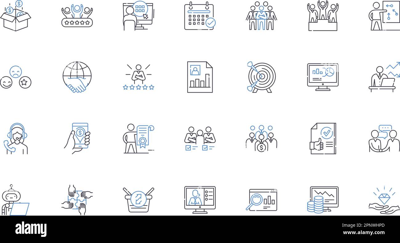 Operational planning line icons collection. Strategy, Goals, Objectives ...