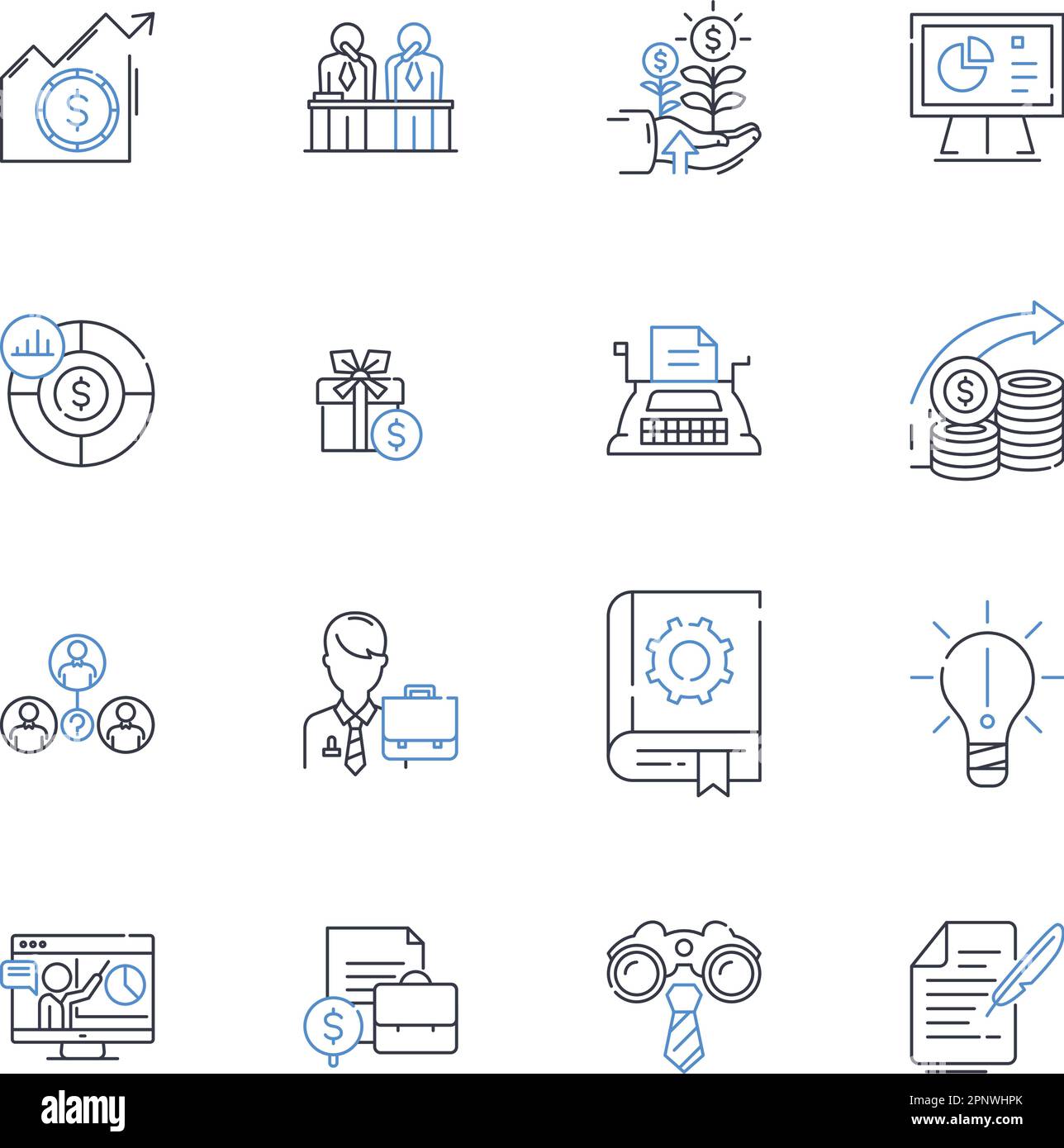 Asset elements line icons collection. Investment, Ownership, Property ...