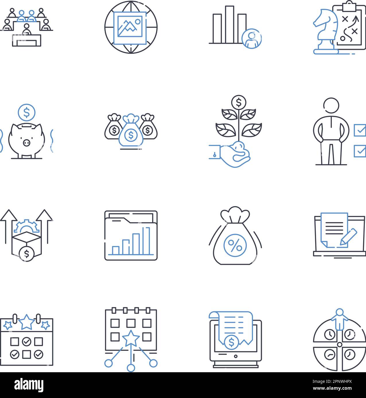 Salary proceeds line icons collection. Compensate, Earnings ...