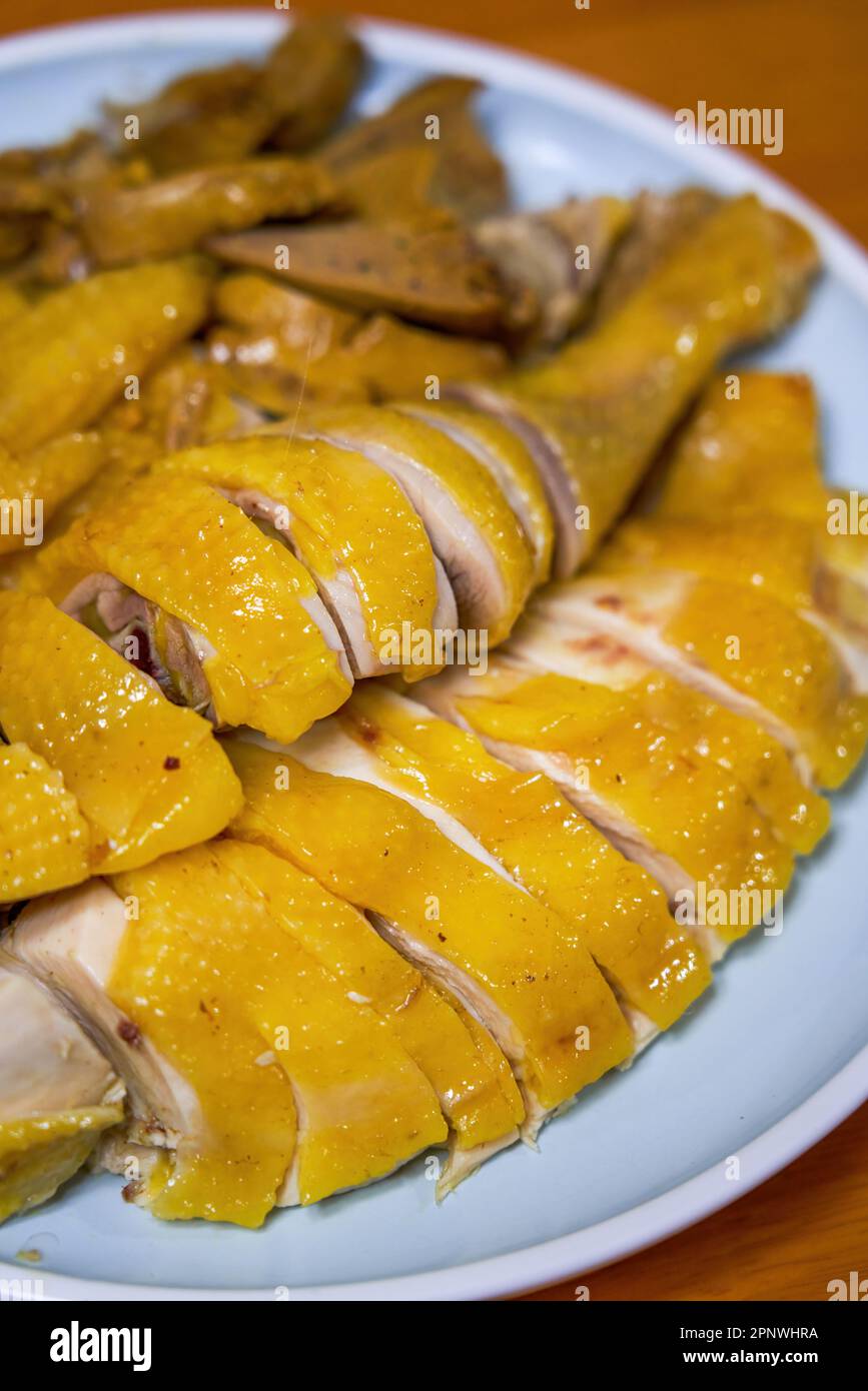 A delicious Cantonese poached chicken Stock Photo - Alamy