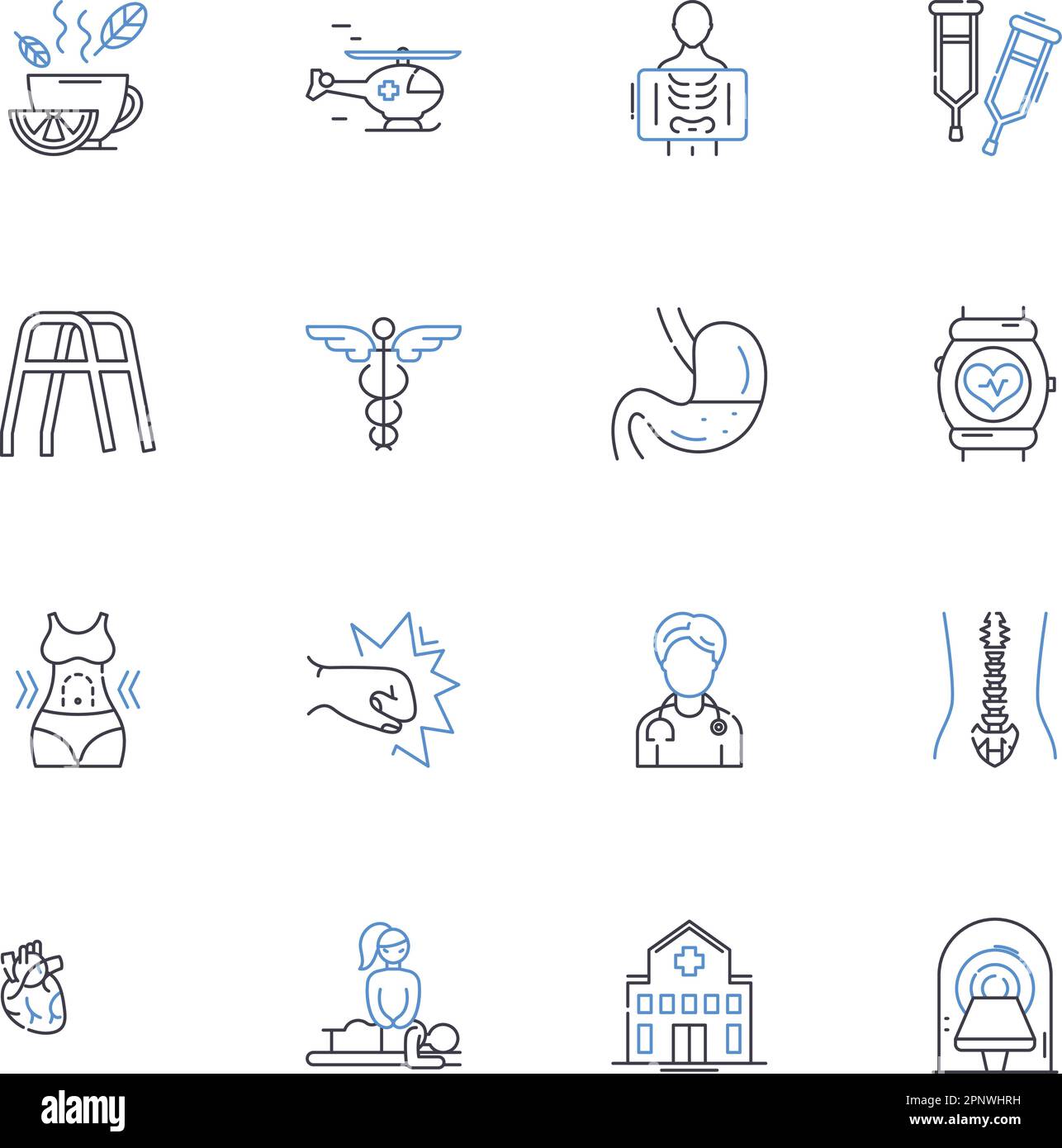 Health Screening Line Icons Collection Testing Evaluation Checkup