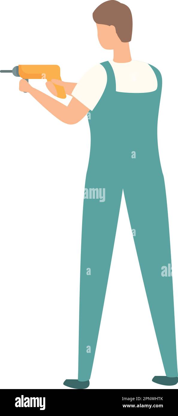 Fix install icon cartoon vector. Service system. Person wall Stock ...